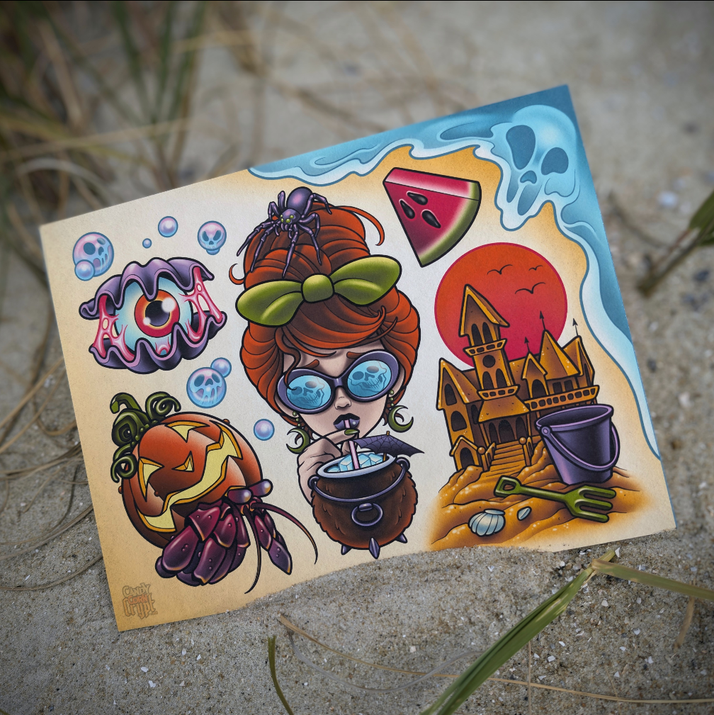 Summerween Tattoo Flash Print – candycorncrypt